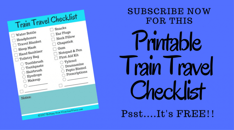 Train Travel Checklist (with Free Printable) | Vivacious Views
